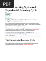 Kolbs Learning Styles and Experiential Learning Cycle | PDF | Learning Styles | Learning