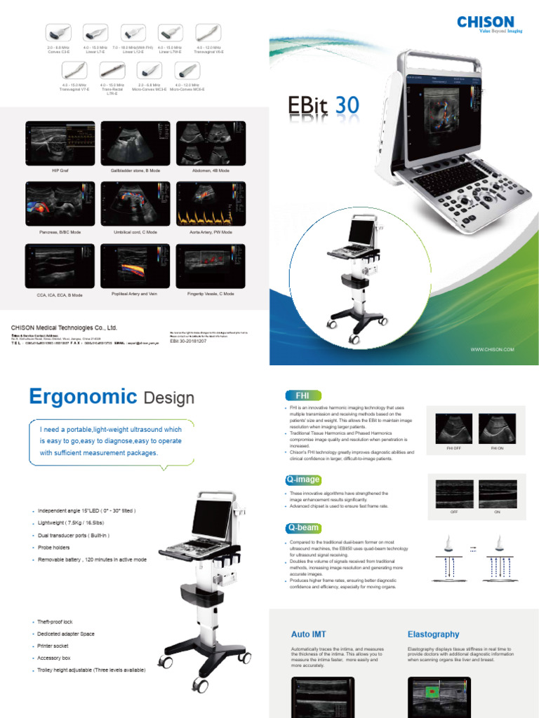 Chison EBit 30 Brochure | PDF | Medical Ultrasound | Medical Imaging
