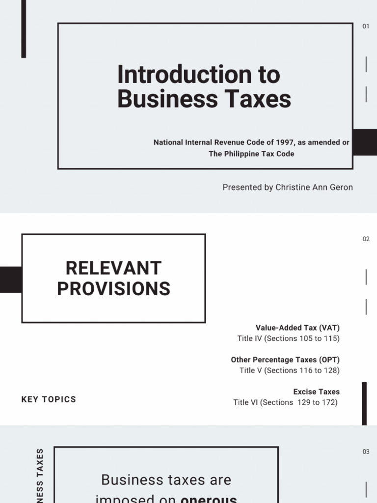 Introduction To Business Taxes | PDF