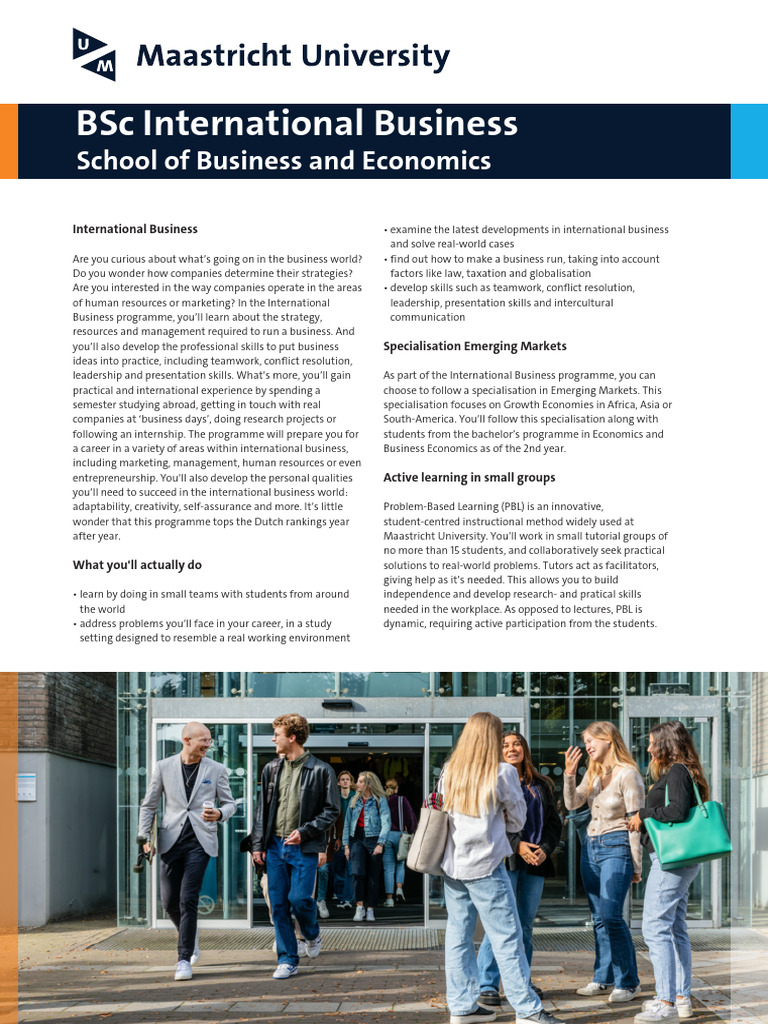 2019 - 2020 Factsheet BSC International Business | PDF | Economics ...