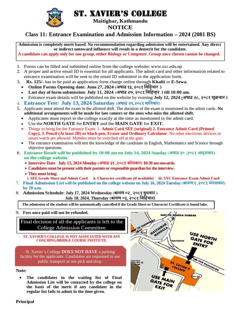 2024 Main Notice +2 Entrance Exam Notice - 2024-File-20240627123040-308 | Download Free PDF ...