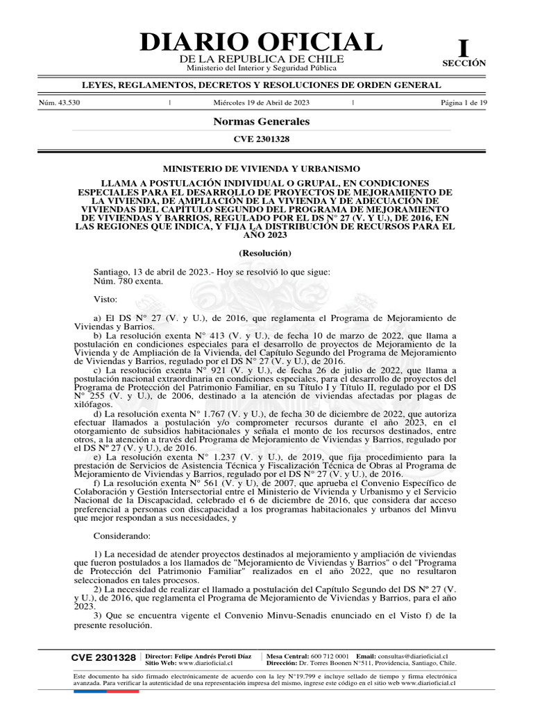 Res Ds 27 Cap 2 Def | PDF | Chile | Invalidez