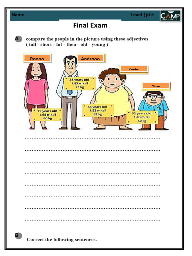 Final Exam For Level Pre 2 | PDF