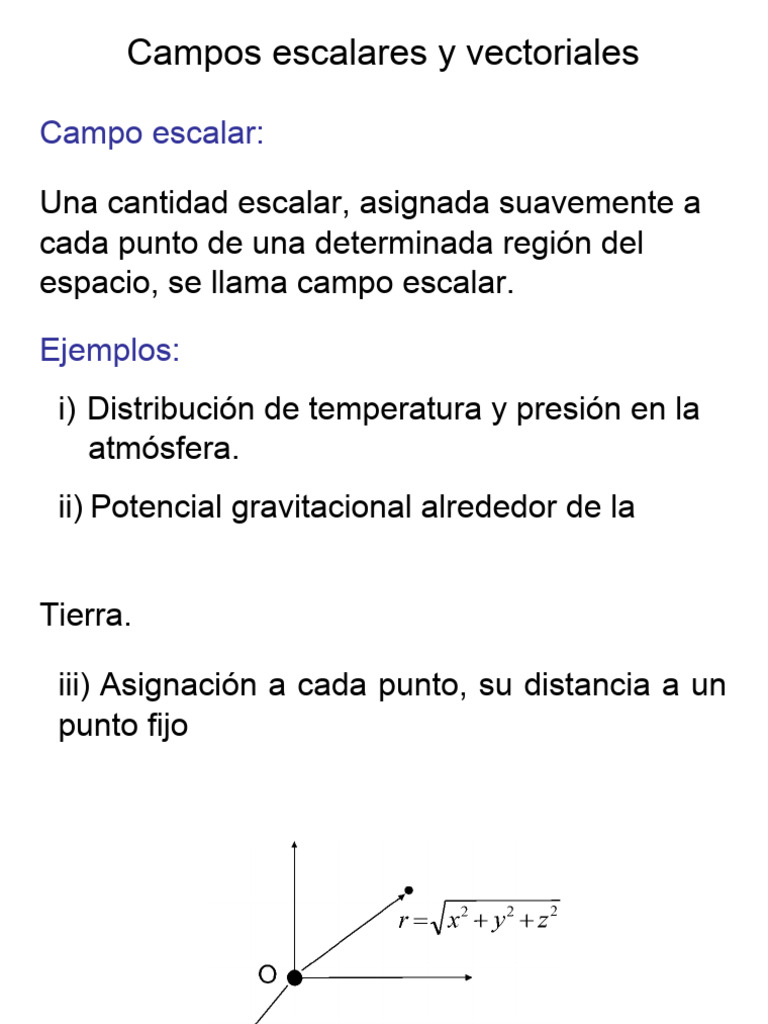 Campos escalares y vectoriales explicados | PDF | Escalar (Matemáticas ...