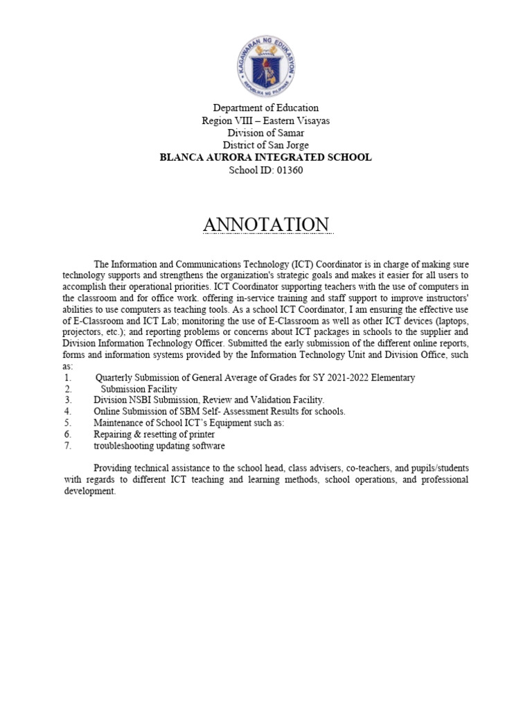 Ict Annotation | PDF