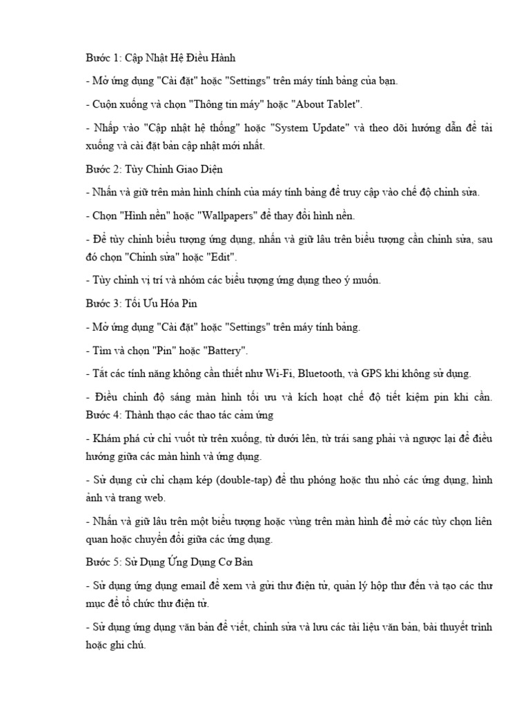 Máy tính bảng hdsd | PDF