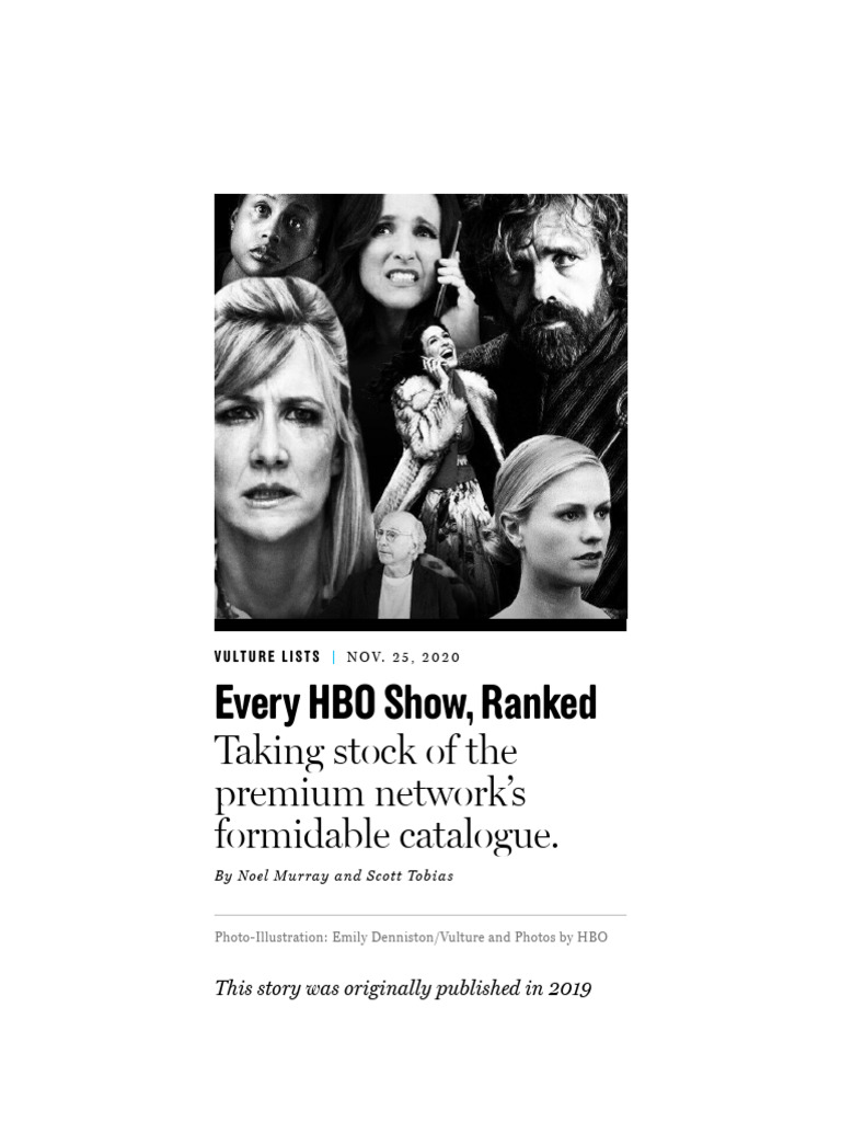 Every HBO Show, Ranked 1 | PDF | Art