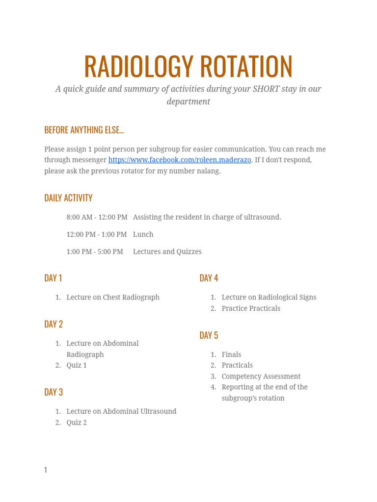 Radiology Rotation | PDF | Radiology | Medical Imaging