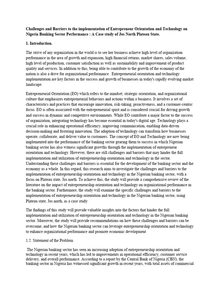 Adeniji Emmanuel Oladapo My Project Work | PDF | Entrepreneurship | Business