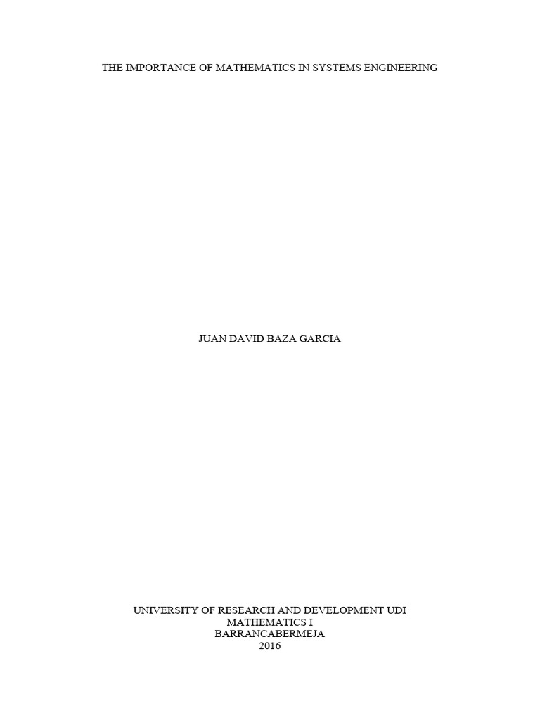 The Importance of Mathematics in Systems Engineering | PDF | Teaching ...