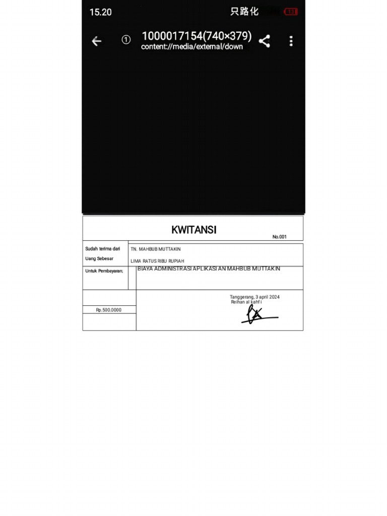 Dokumen Kwitansi (OCR) - Versi Gambar Saja | PDF