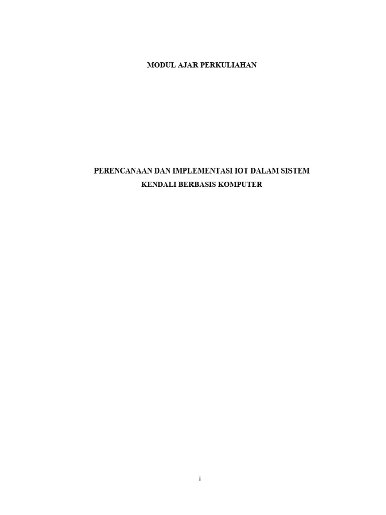 Modul Ajar Perkuliahan | PDF | Bisnis | Teknologi & Rekayasa