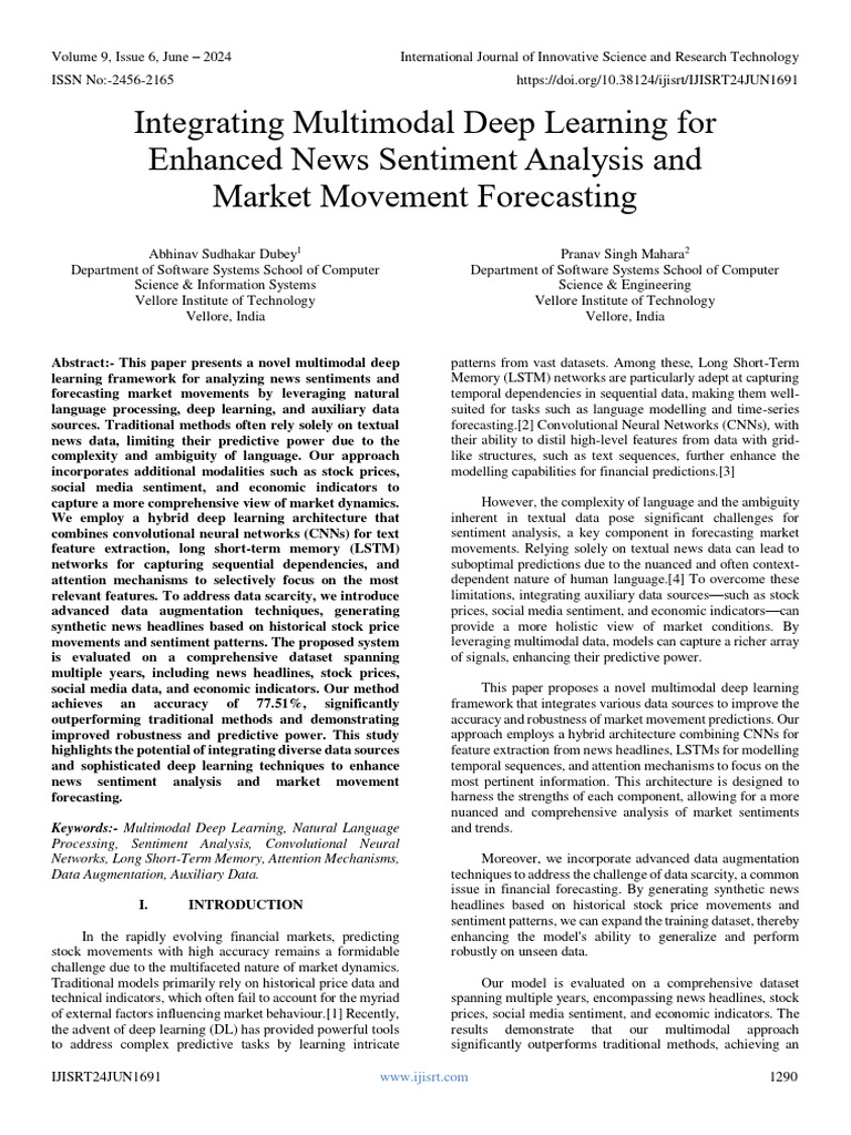 Integrating Multimodal Deep Learning For Enhanced News Sentiment Analysis and Market Movement ...