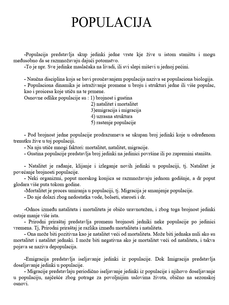 POPULACIJA | PDF