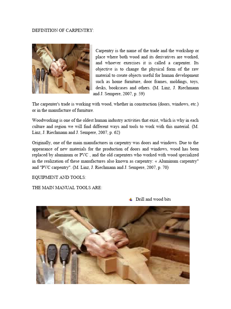 Definition of Carpentry | PDF | Carpentry | Wood