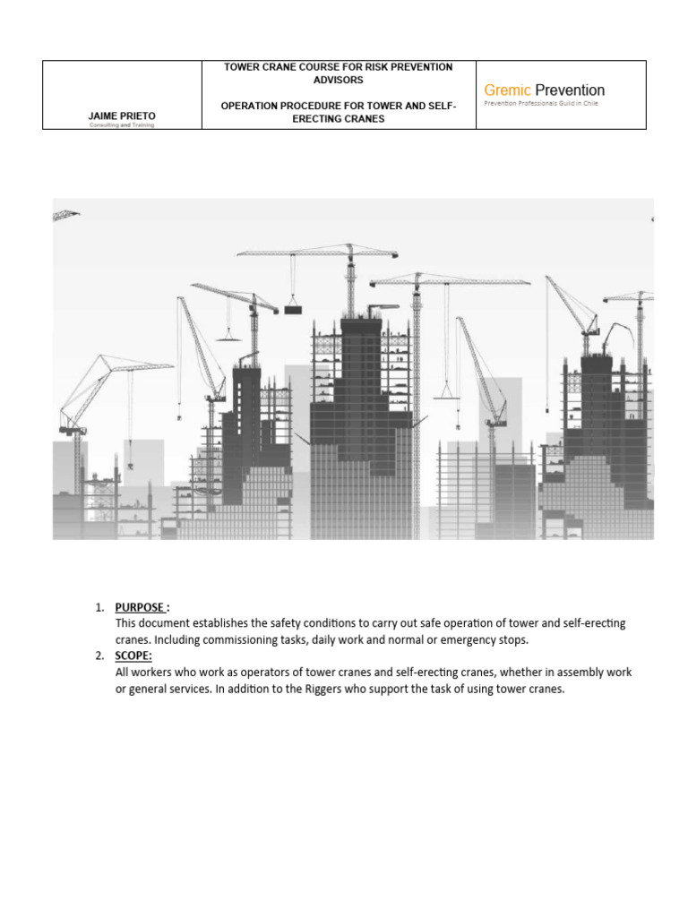 Tower Crane Safety Operation Guide | PDF | Crane (Machine) | Emergency