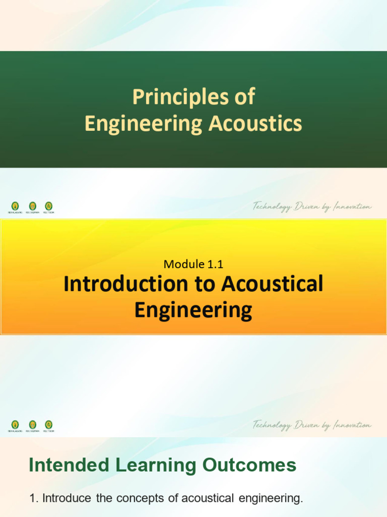 MTPPT1 PrinciplesofEngineeringAcoustics | PDF | Sound | Acoustics