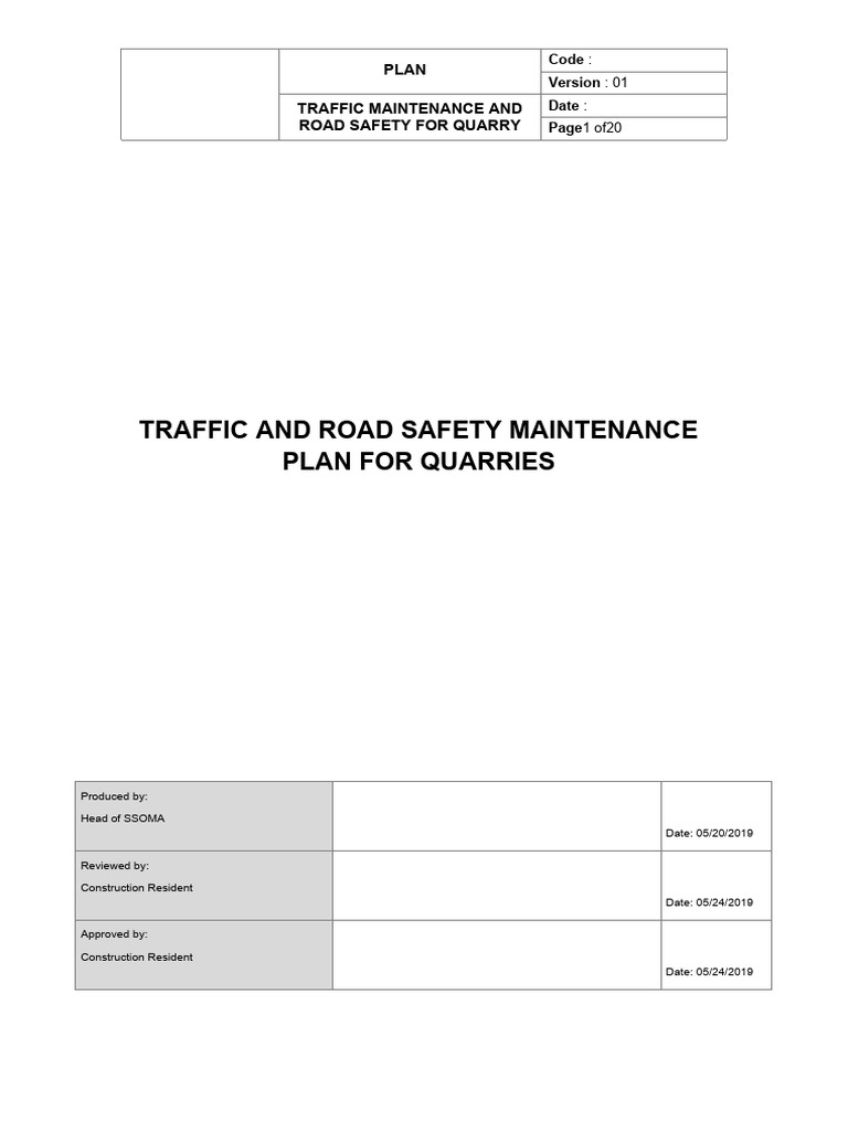 Plan Traffic Maintenance and Road Safety For Quarry | PDF | Road | Traffic