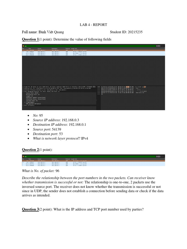 Report Lab4 DinhVietQuang 20215235 | PDF | Transmission Control Protocol | Port (Computer ...