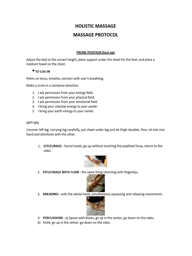 Holistic Massage Protocol | PDF | Hand | Thumb