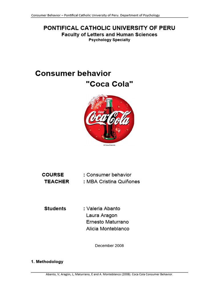 Coca Cola Consumer Behavior | PDF | Consumer Behaviour | Brand