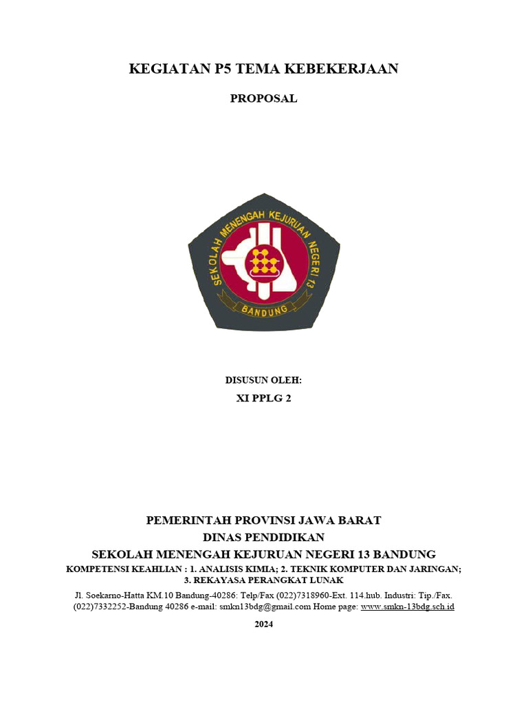 Proposal Kegiatan P5 Tema Kebekerjaan XI RPL 2 | PDF