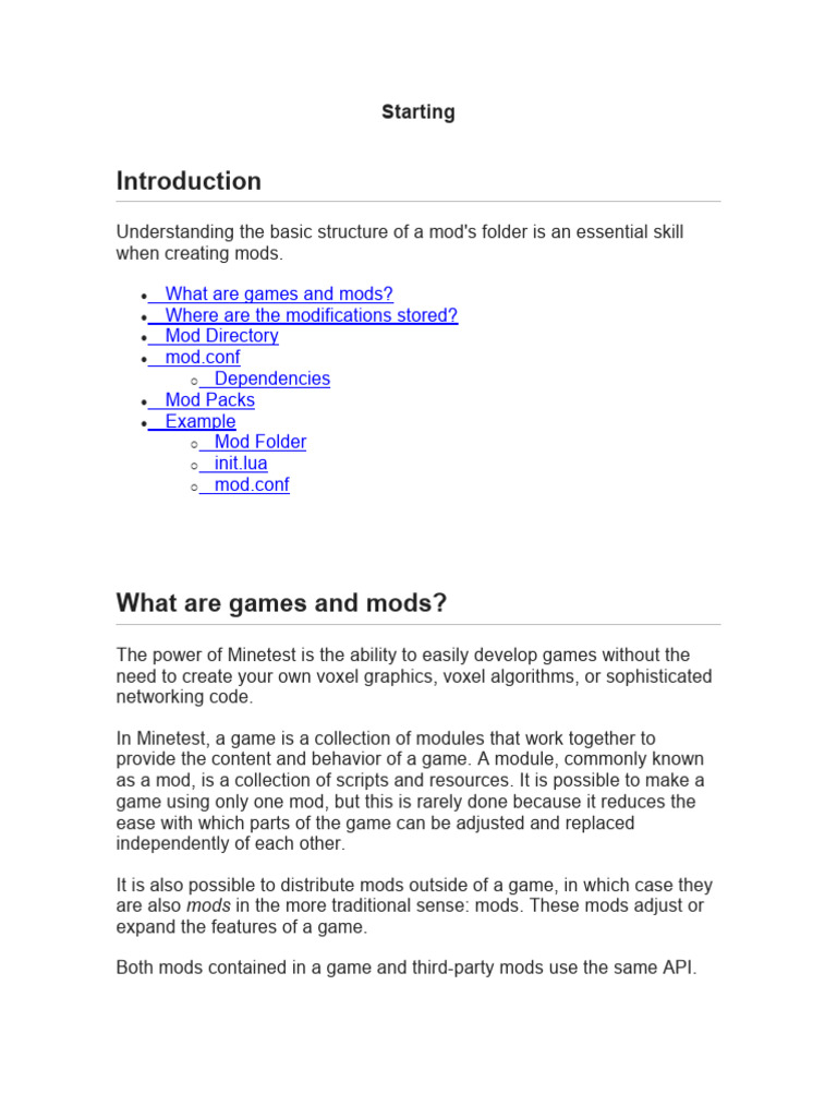 Create Mods In Minetest Guide Pdf Control Flow Variable Computer