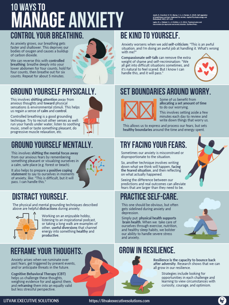 10 Ways To Manage Anxiety Min | PDF