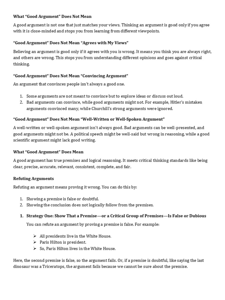 Critical Thinking (Good Argument) | PDF | Argument | Deductive Reasoning