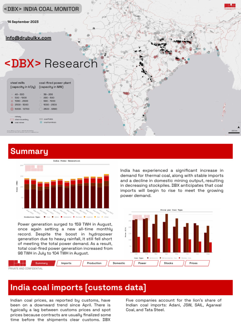 India+Coal+Monitor+ +september+2023+ | PDF | Coal | Commodity