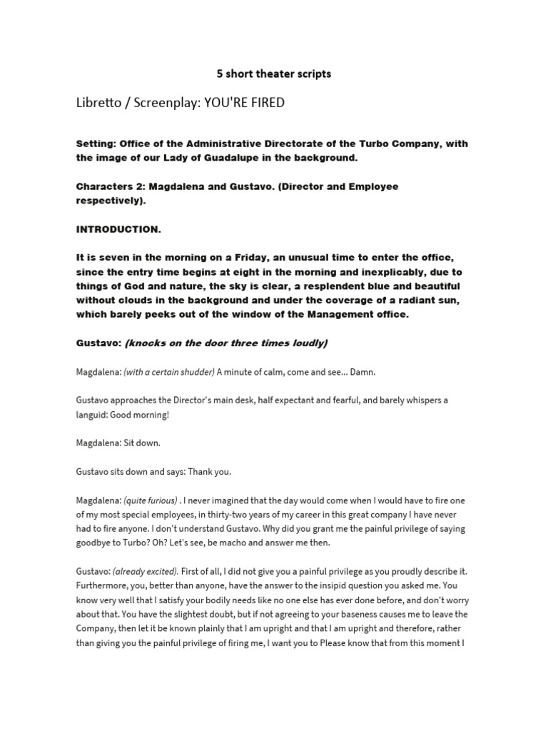 5 Short Theater Scripts | PDF