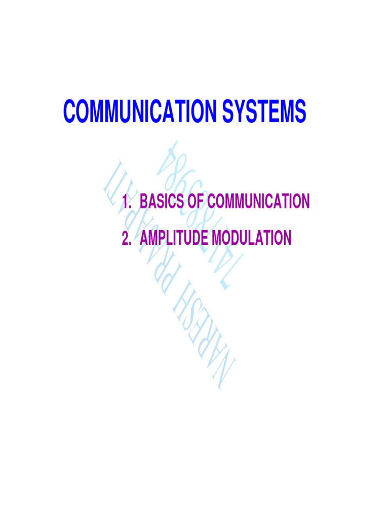 Communication Systems Overview | PDF | Radio Propagation ...