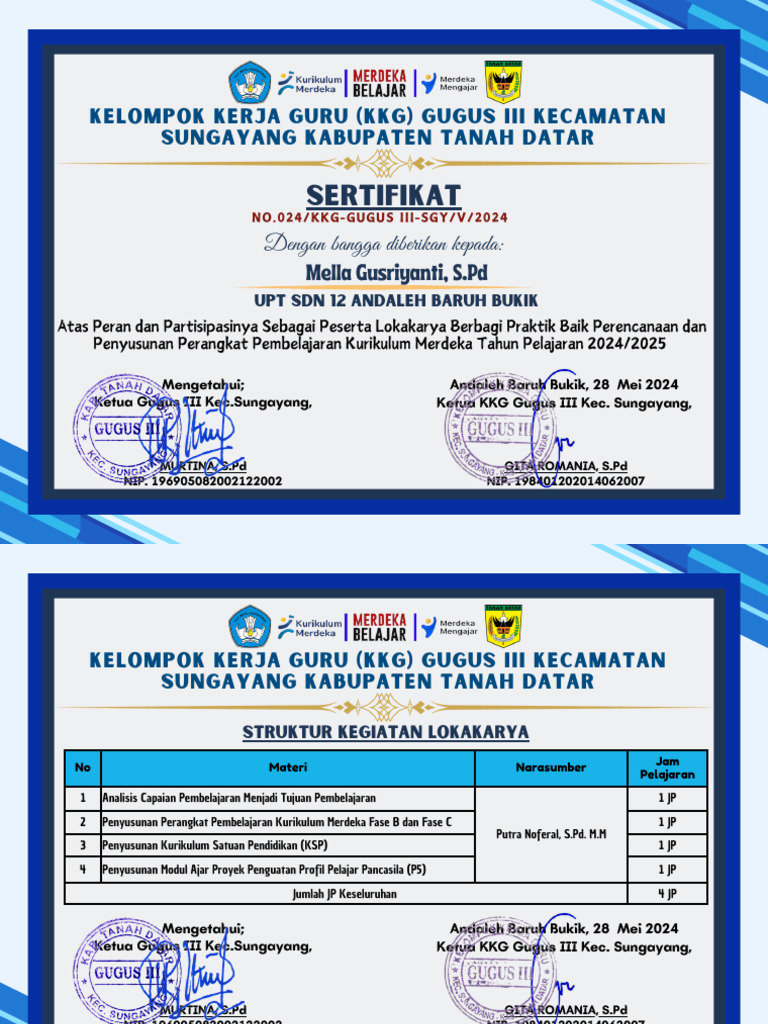 (Buat Banyak 1) (Buat Banyak 1) Biru Putih Estetik Modern Sertifikat Dokumen A4 | PDF