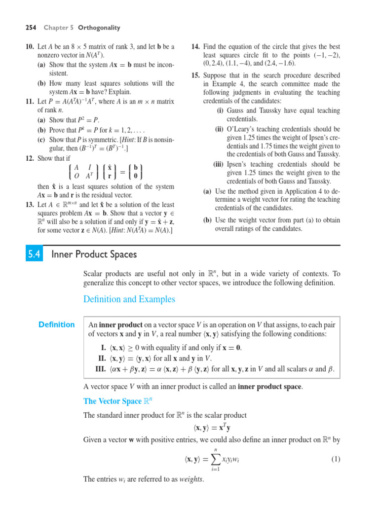 5.4 Inner Product Spaces | PDF | Norm (Mathematics) | Vector Space