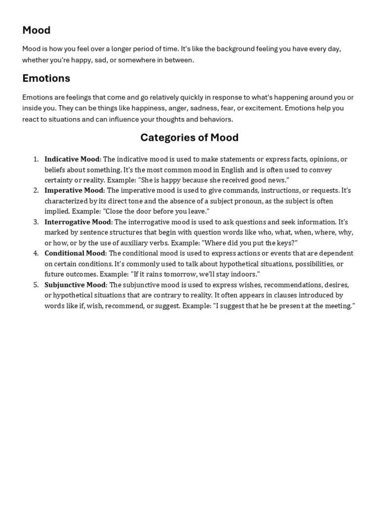 Mood | PDF