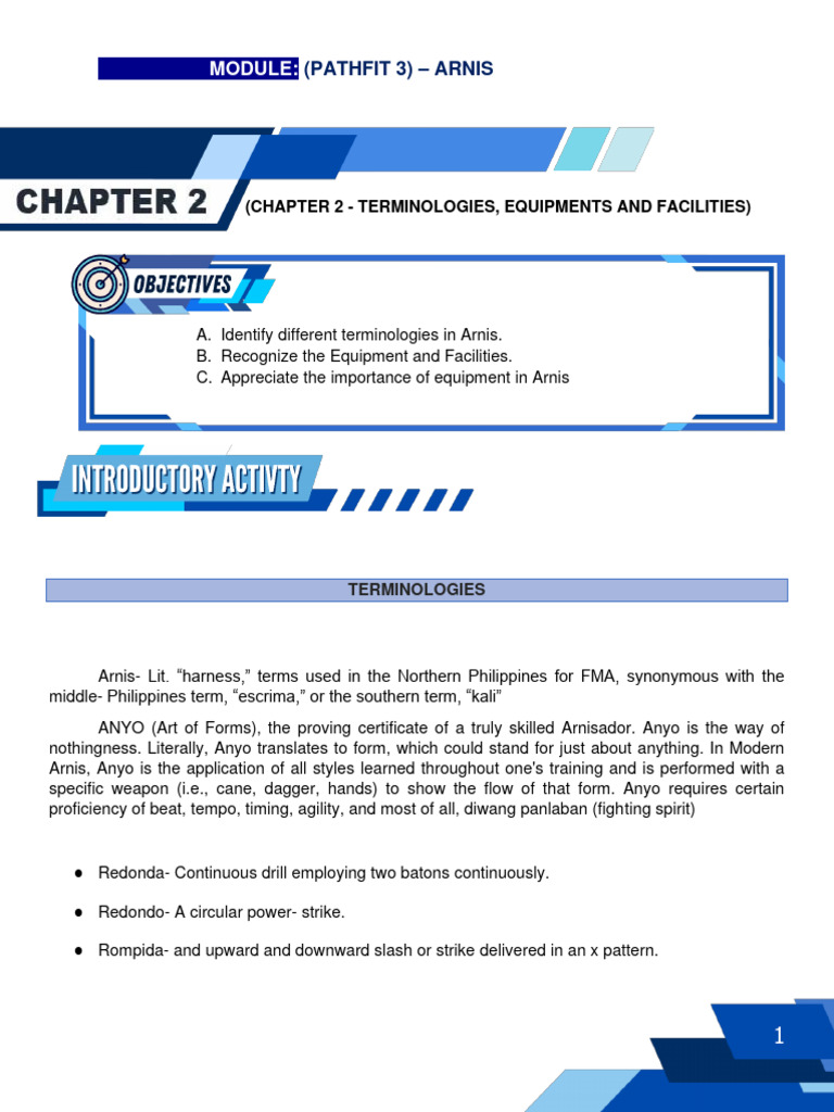 Pe 3 Pathfit 3 Chapter 2 Arnis | PDF | Metre