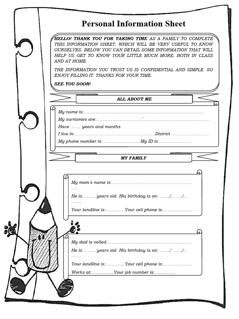 Personal Information Sheet | PDF