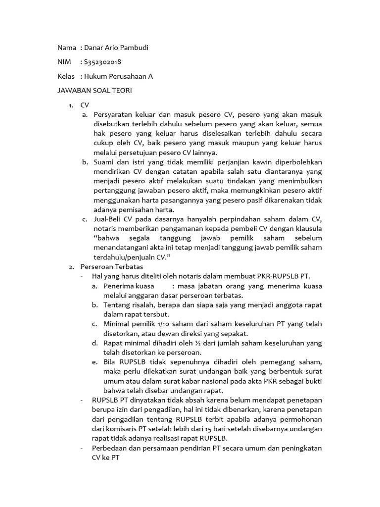 Contoh Akta Notaris | PDF