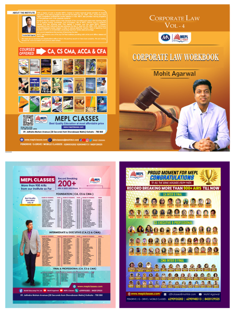 Corporate Law Vol Iv Workbook Pdf