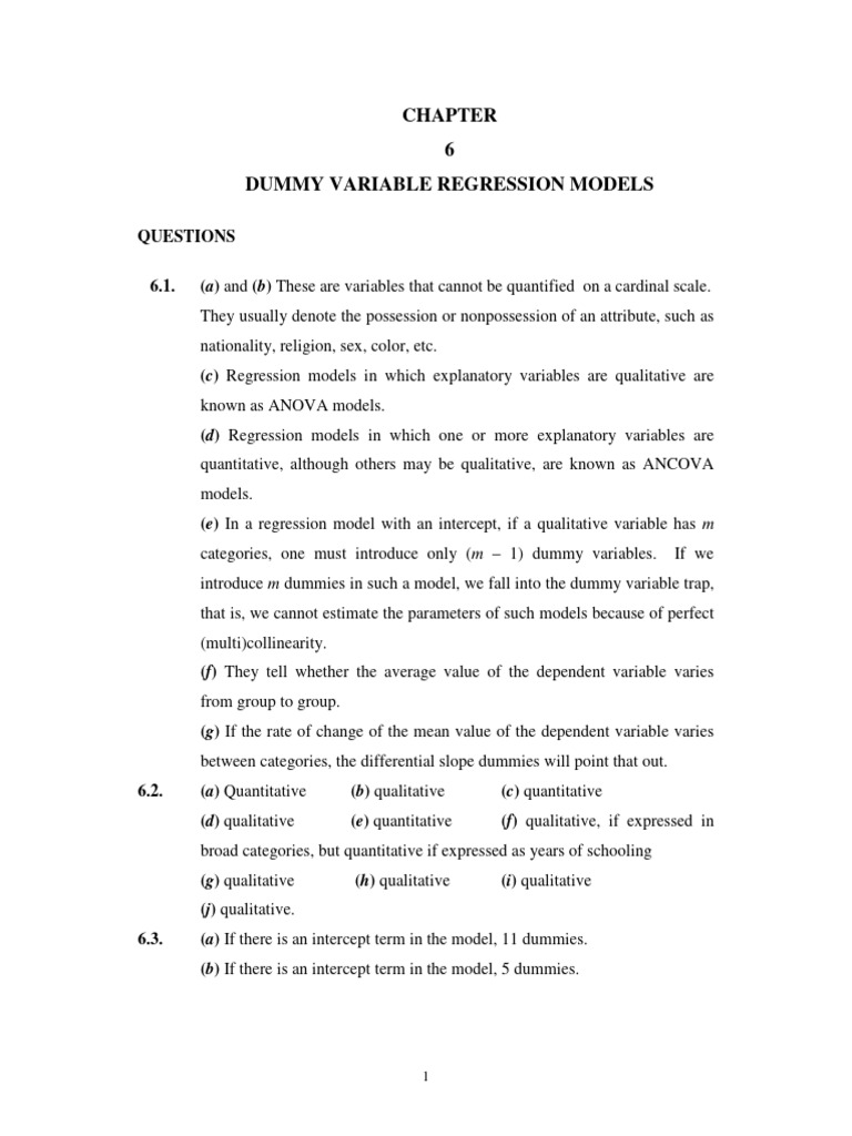 EE4 Ch06 Solutions Manual | PDF | Ordinary Least Squares | Coefficient ...