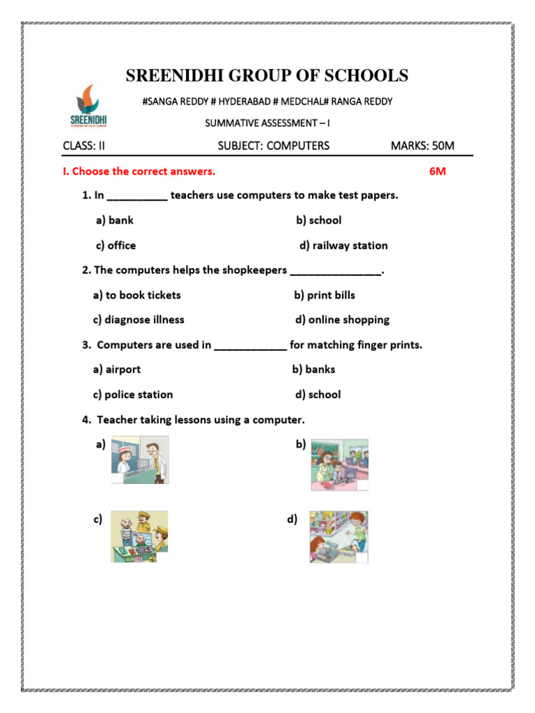 Class - Ii Sa 1 Computer Question Paper | PDF | Office Equipment ... Class - Ii Sa 1 Computer Question Paper | PDF | Office Equipment ...