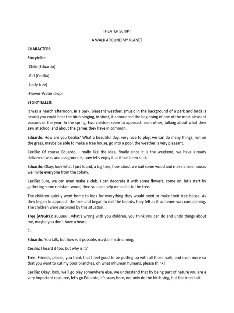 Environmental Theater Script | PDF