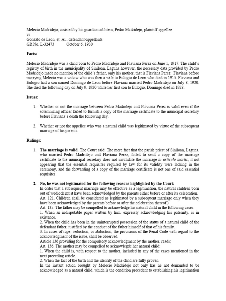 PFR CD Madridejo Vs de Leon | PDF | Marriage | Justice