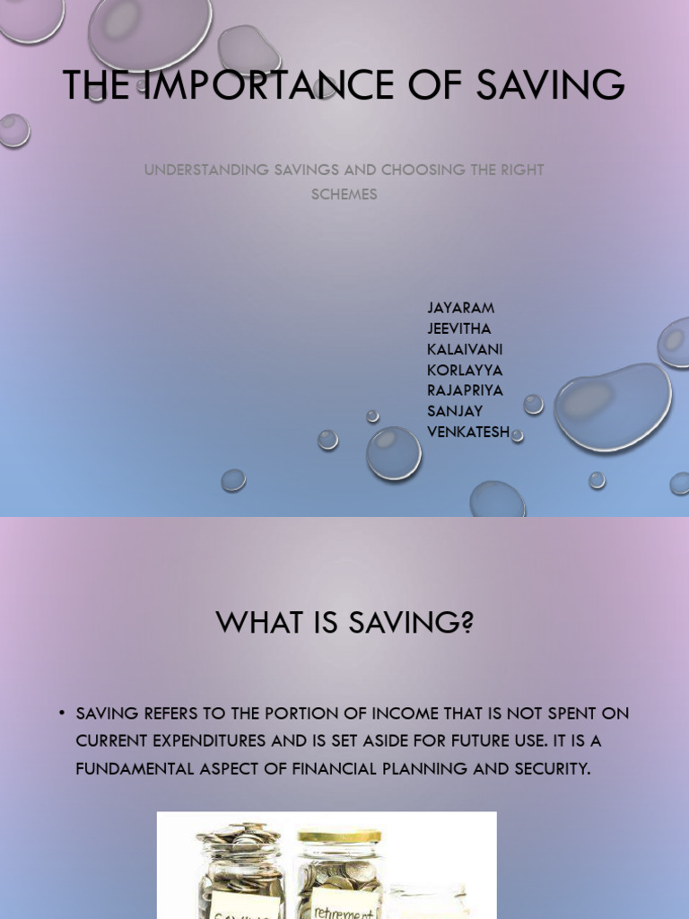 Savings Importance Presentation-1 | PDF | Saving | Expense
