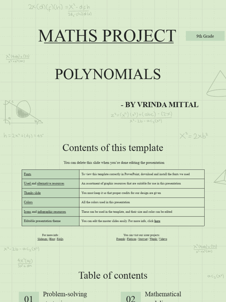 Polynomials and Factoring - 9th Grade by Slidesgo | PDF | Mathematics | Mathematical Proof
