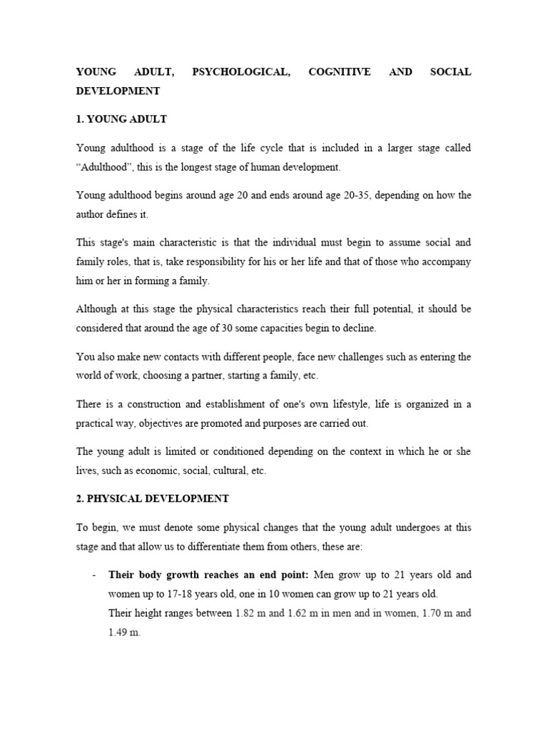 Young Adult | PDF | Thought | Cognitive Development
