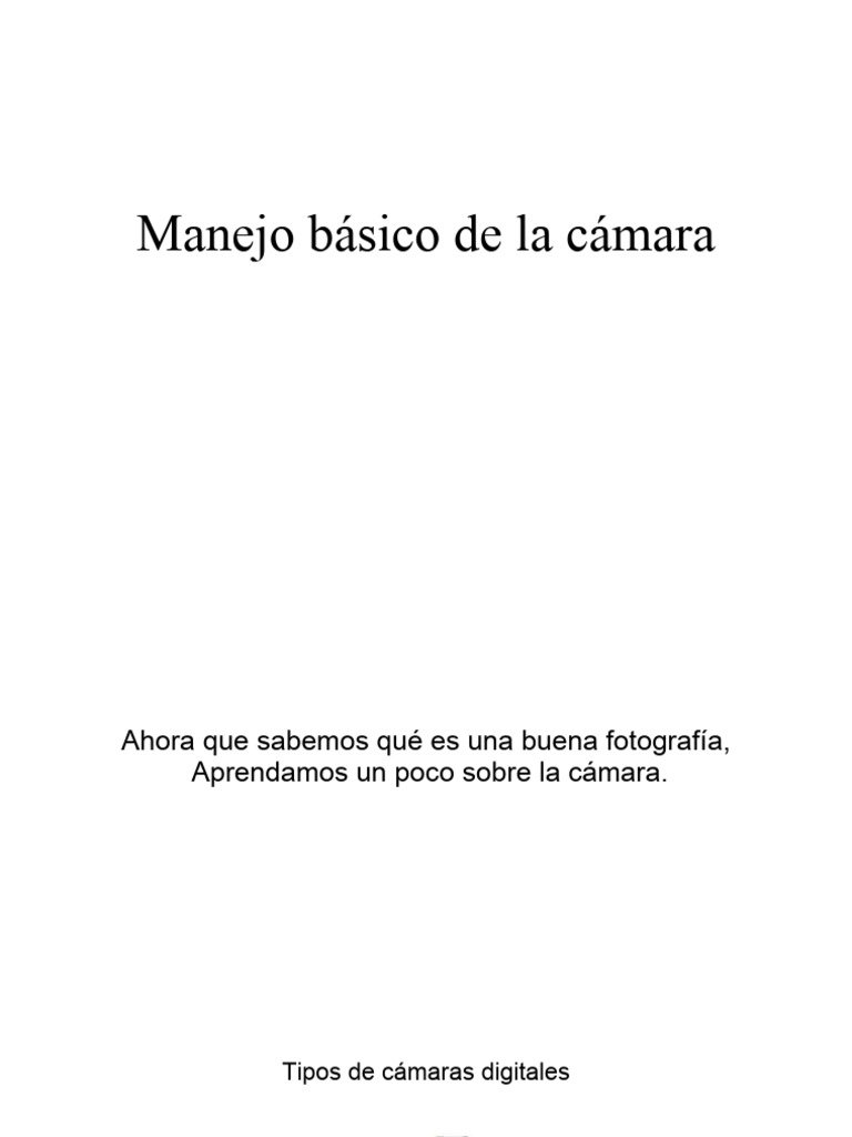 Exposición y Manejo de La Cámara | PDF | Cámara | Cámara digital réflex ...