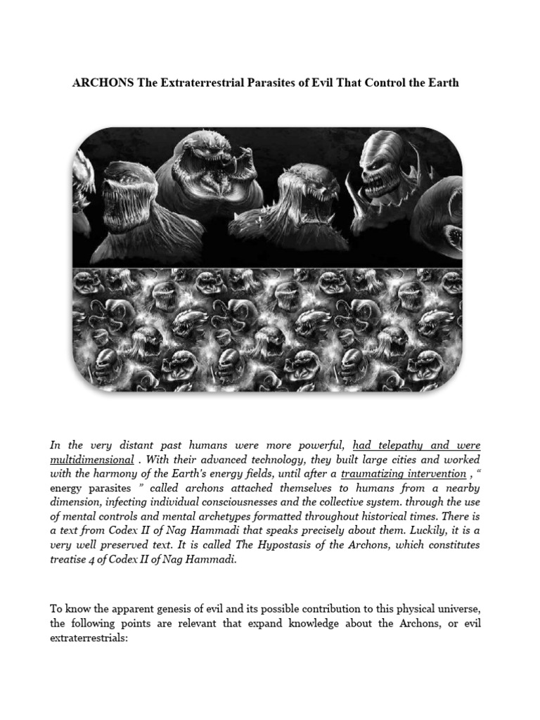 Archons: Evil Extraterrestrial Parasites | PDF | Adam | Illuminati