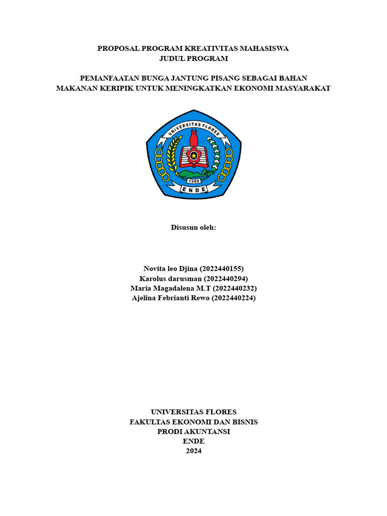 Proposal Program Kreativitas Mahasiswa | PDF