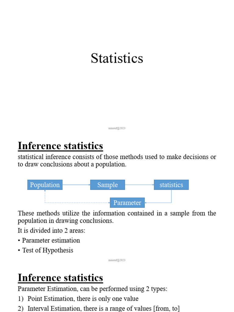 Inference Statistics: Estimation Methods | PDF | Statistics ...